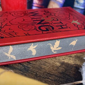 Fourth Wing, Hand Bound Book, Leather Bound Handmade, Gift, Sprayed ...