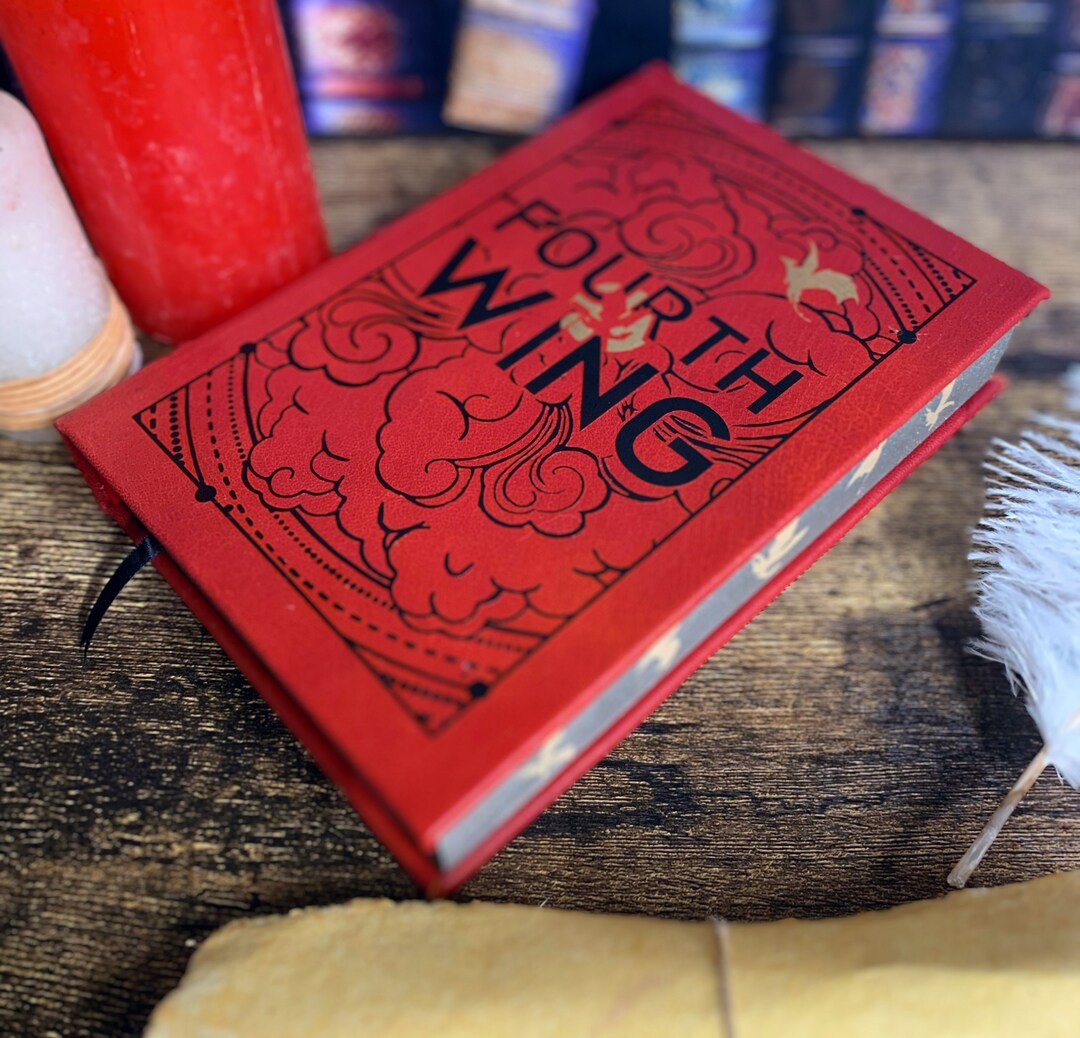 Fourth Wing, Hand Bound Book, Leather Bound Handmade, Gift, Sprayed ...