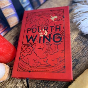 Fourth Wing, Hand Bound Book, Leather Bound Handmade, Gift, Sprayed ...