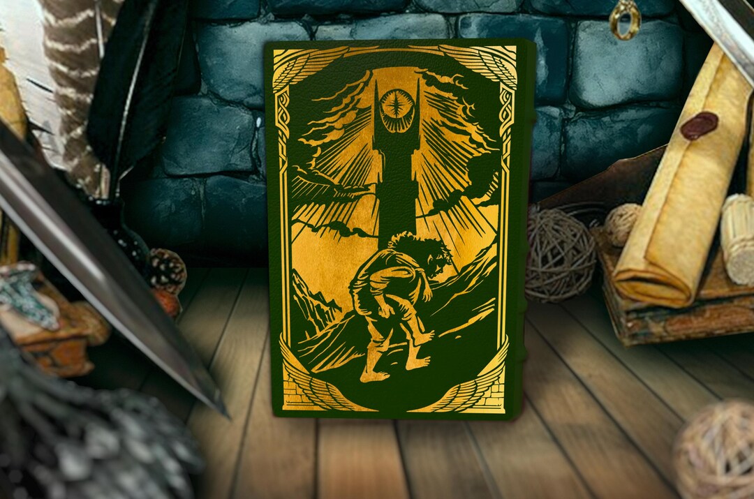 Hobbit and Lord of the Rings, Hand Re-bound Books, Leather Bound 4 Book ...