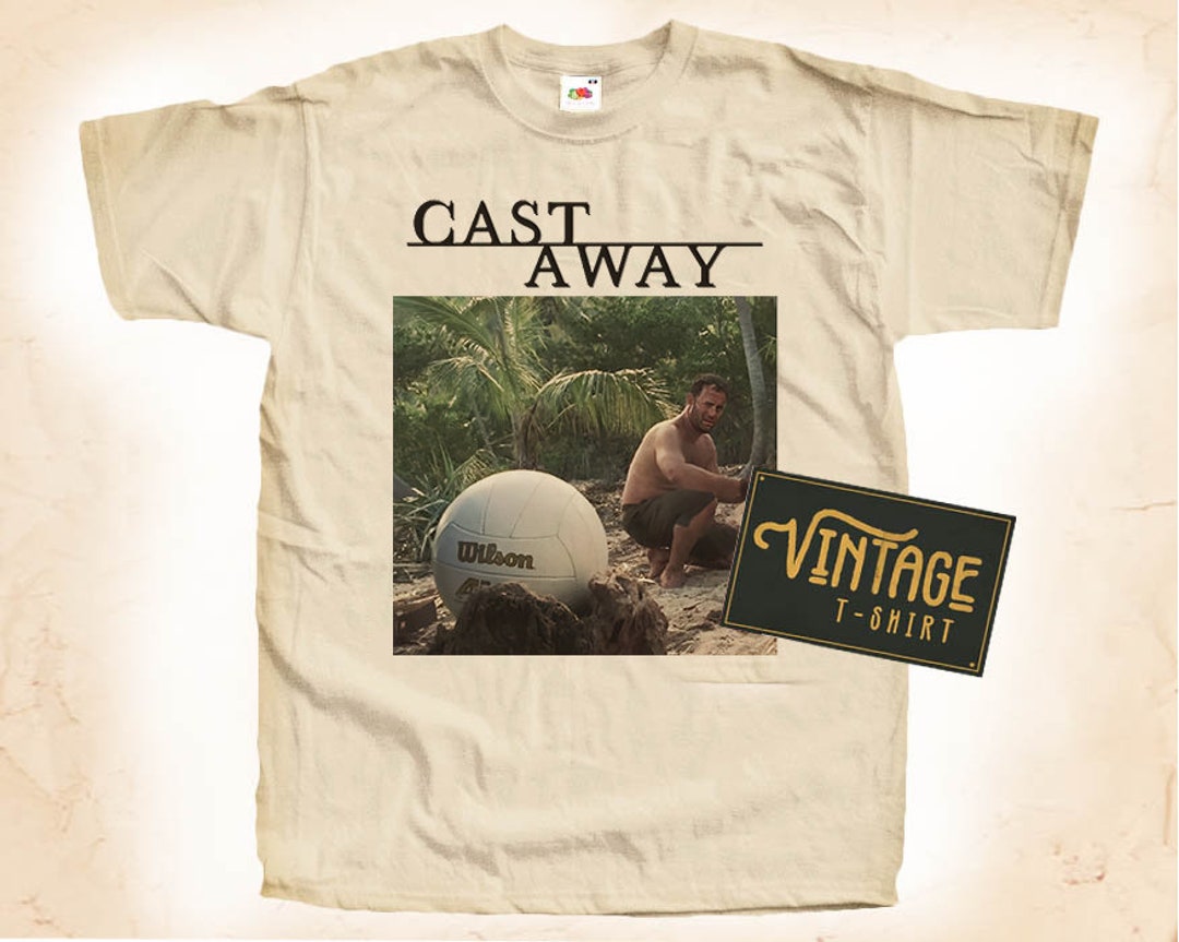 Cast Away WILSON T Shirt Tee Natural Vintage Cotton Movie Poster All ...