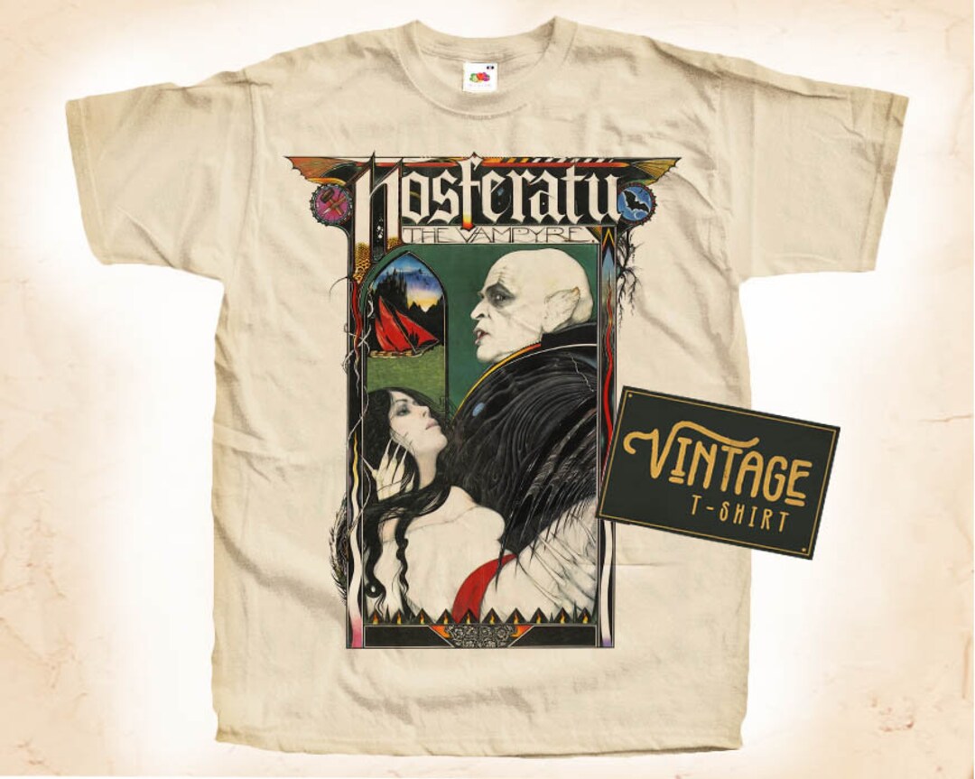 NOSFERATU V3 T Shirt Tee Natural Vintage Cotton Movie Poster Beige All ...