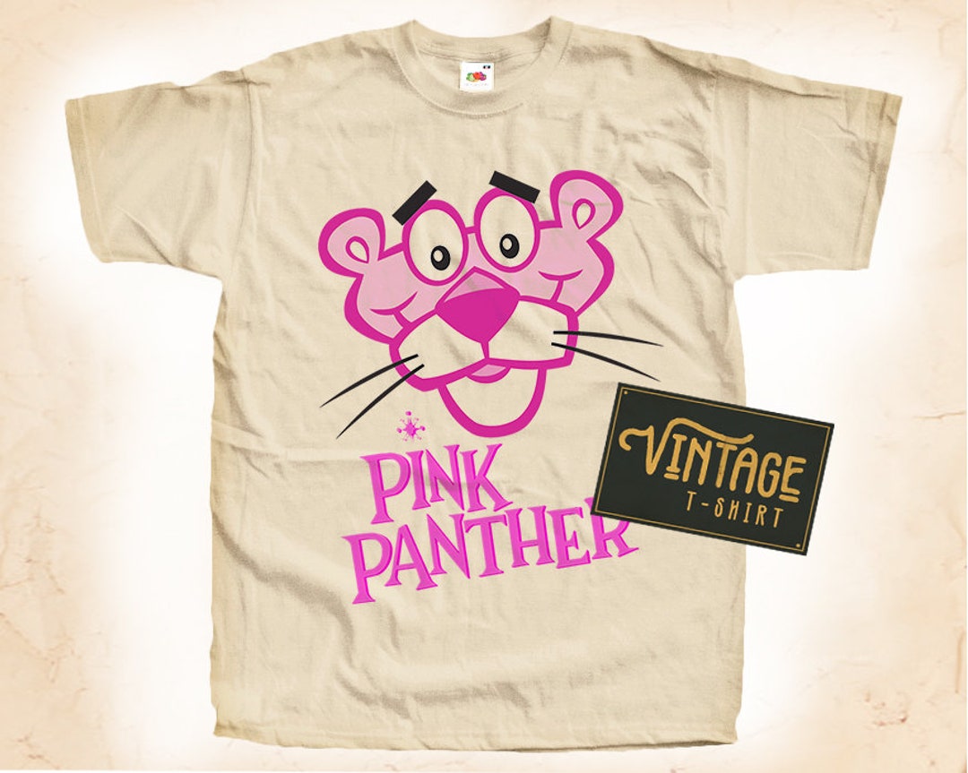 Pink Panther V1 T Shirt Tee Natural Vintage Cotton Movie Poster Beige ...