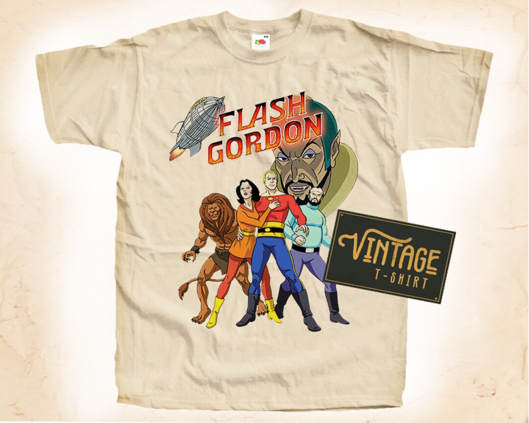 The Adventures of Flash Gordon T Shirt Tee Natural Vintage Cotton Movie ...