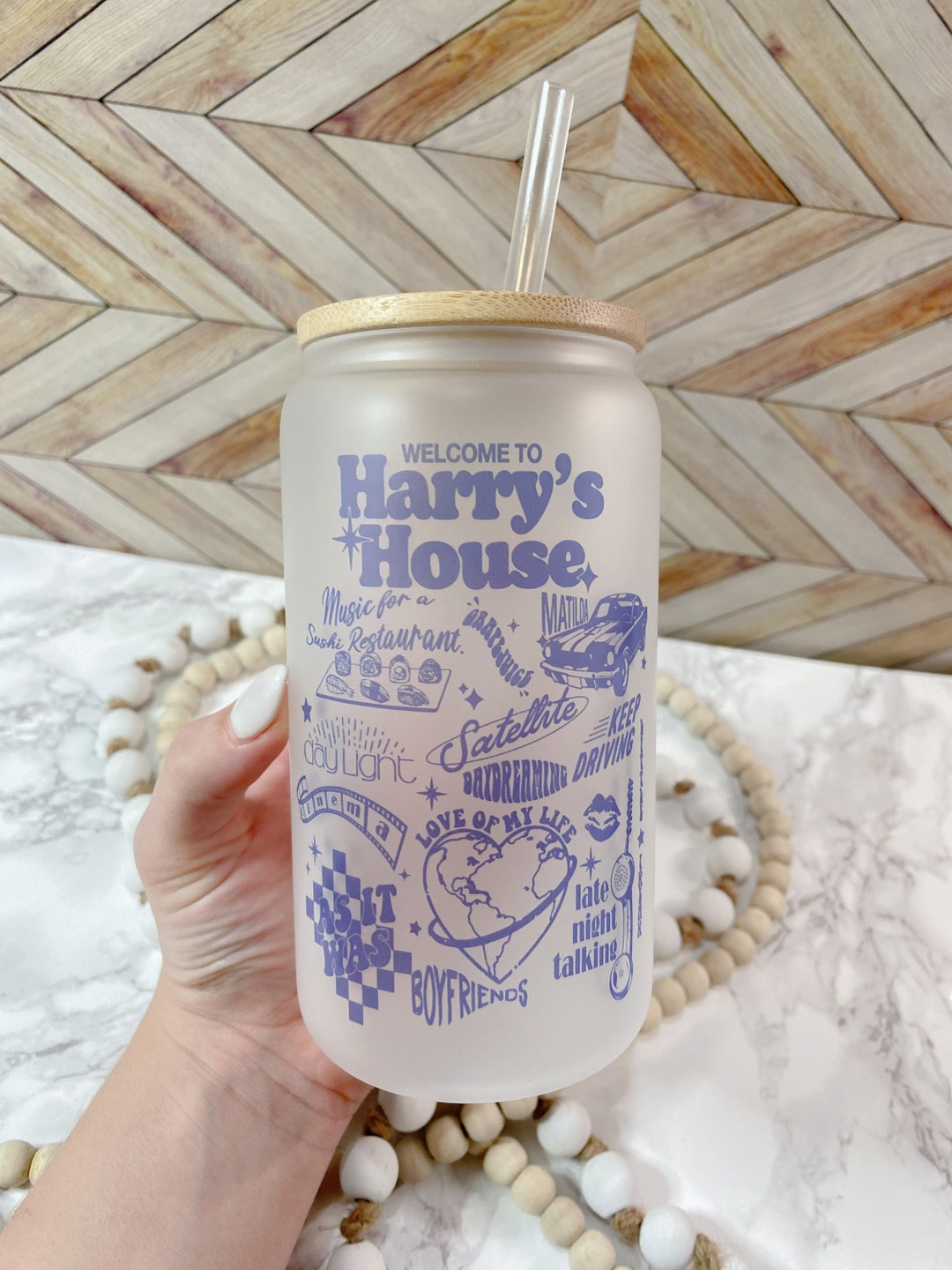 16oz Harrys House Glass Cup 5 Different and Colors - Etsy