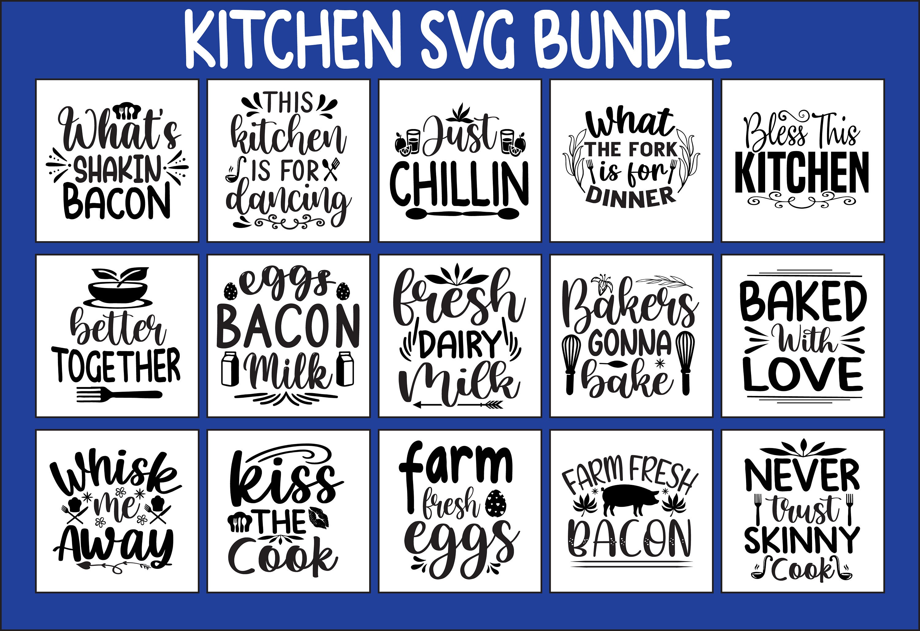 15 Cutting Board Kitchen Quotes Kitchen Svg Bundle Baking Svg Cooking