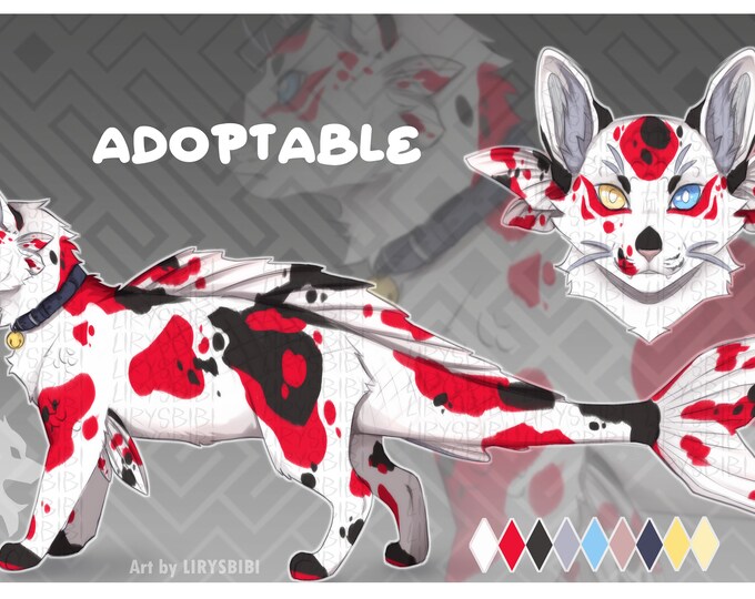 Koi-kitty Adoptable Furry Adopt Fursona/ Fursuit Refferece Sheet - Etsy