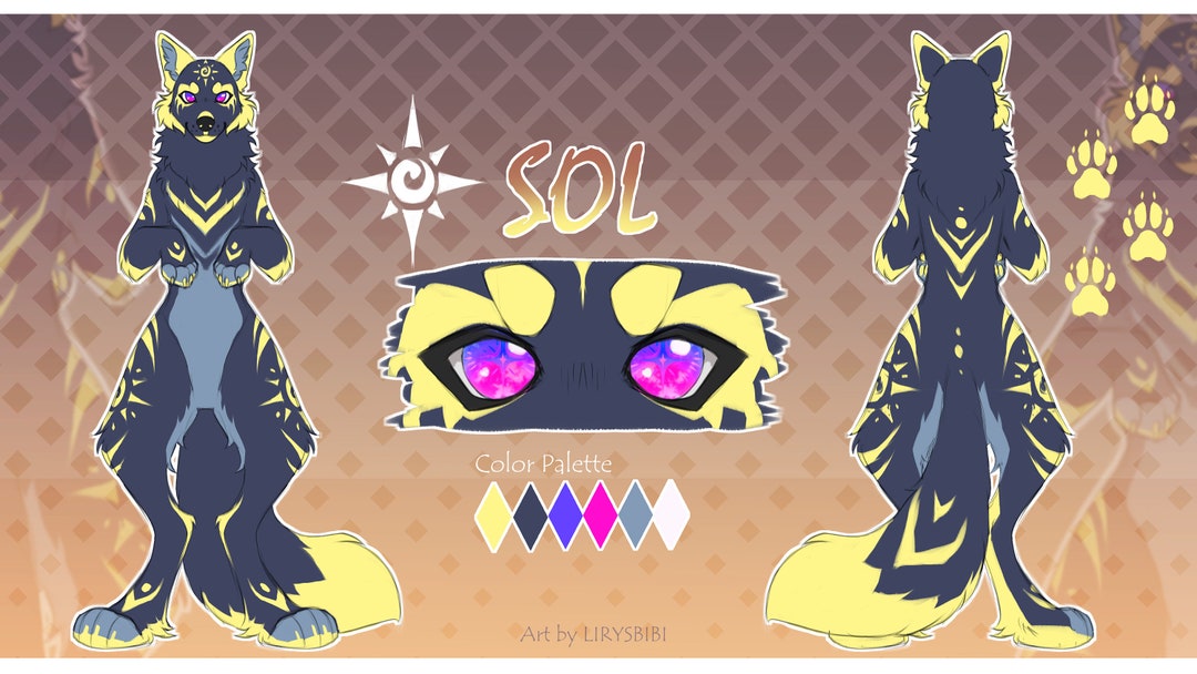 Custom Furry Reference Sheet Fursona Adopt Etsy