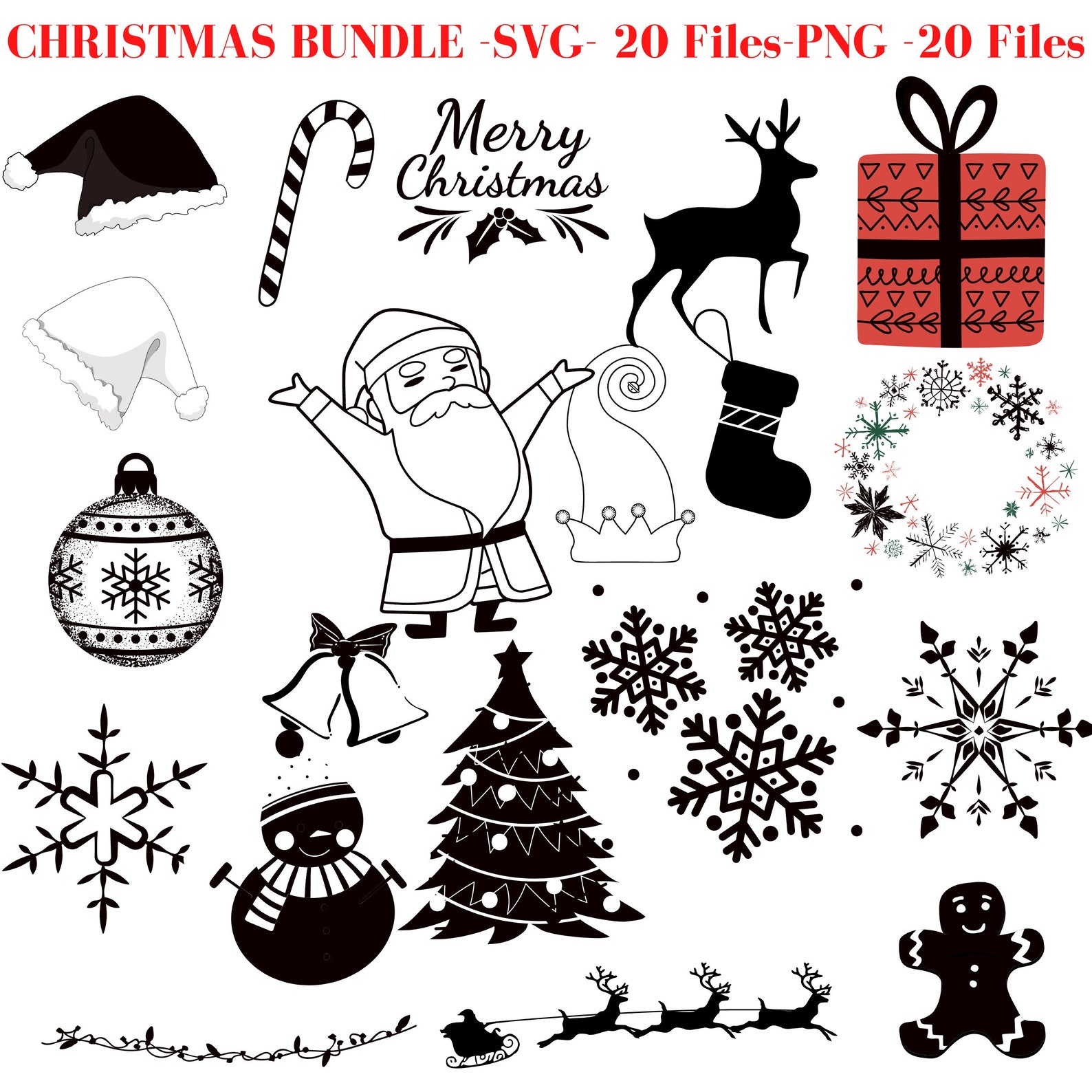 Christma Svg Bundle, Christmas Clip Art, Christmas SVG Files for Cricut ...
