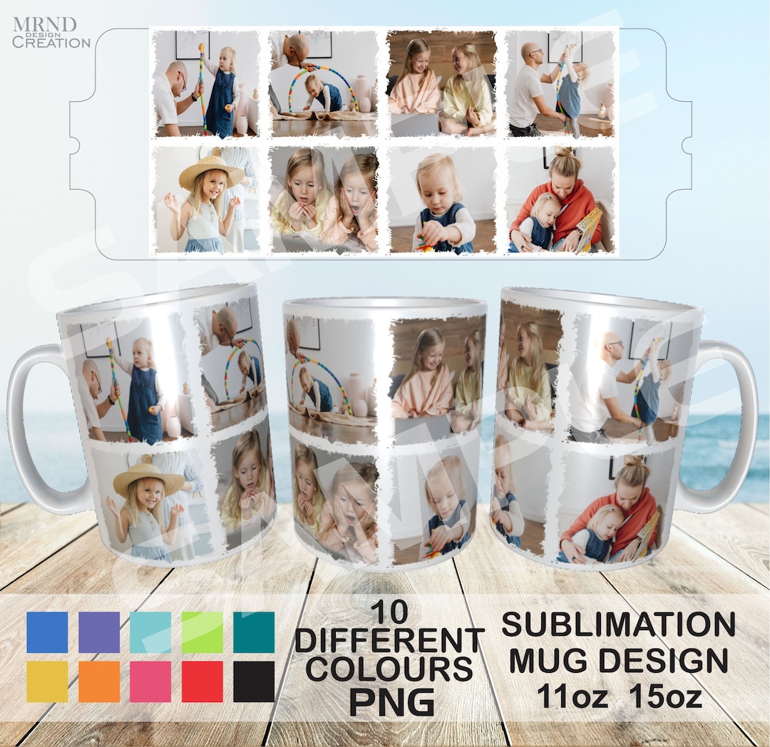 Family Mug Wrap PNG | Family Mug Wrap | Photo Mug Collage Template ...
