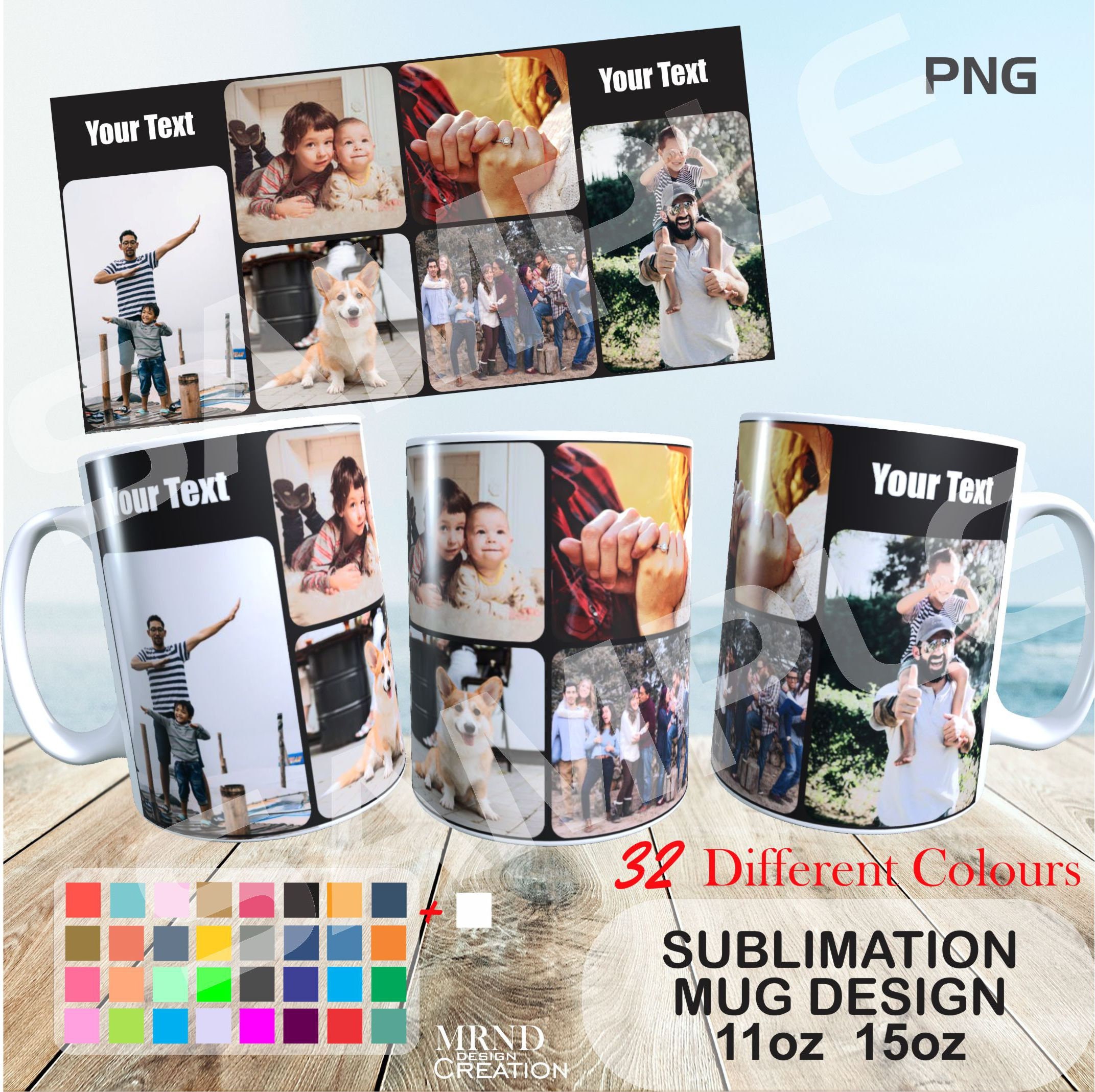 Photo Mug Collage Template Craft a Personalized Photo Mug - Etsy