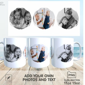Create a Unique 3 Photo Collage Mug With Our Sublimation Template - Etsy