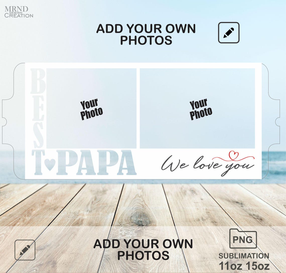 Best Papa Sublimation Mug PNG - Father's Day Collage Template - Father ...