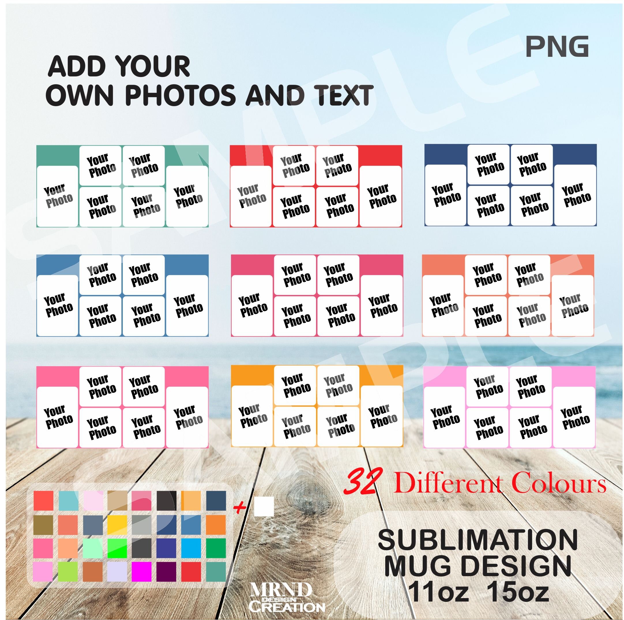 Photo Mug Collage Template Craft a Personalized Photo Mug - Etsy