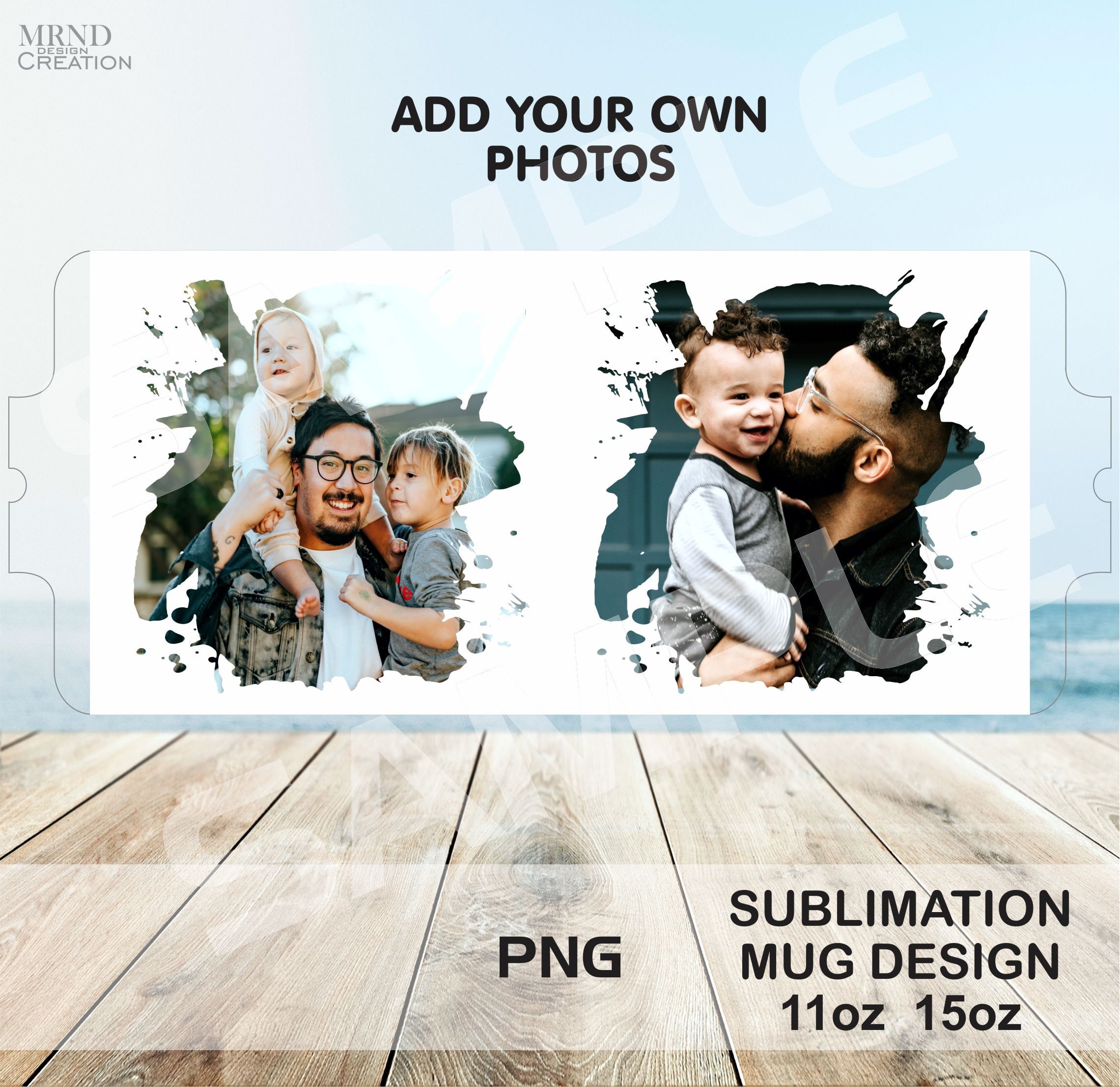 Photo Collage Mug Sublimation Template PNG Collage Full Wrap - Etsy