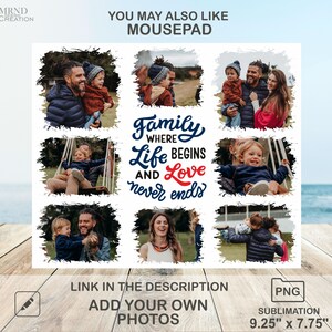 Photo Collage Mug Sublimation Template PNG | Collage Full Wrap Mug ...