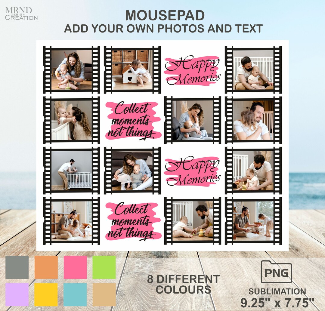 Photo Collage Mousepad Template | Sublimation Design (PNG) - Etsy