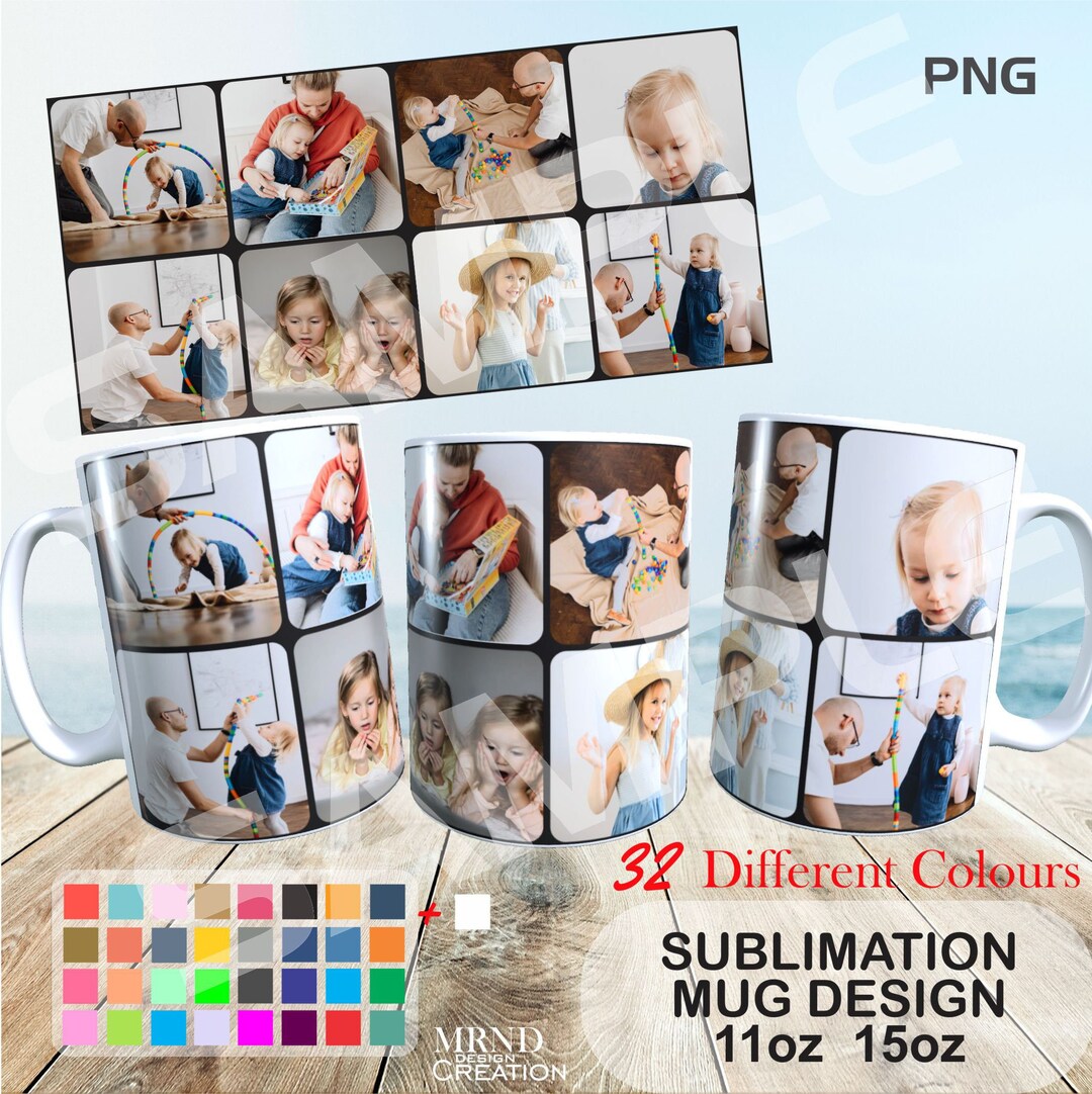 Family Mug Wrap PNG | Family Mug Wrap | Photo Mug Collage Template ...