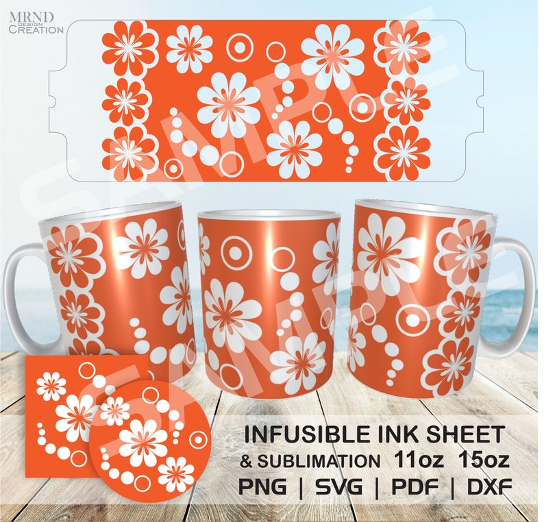 Flower Mug SVG Flower Mug Template SVG for Cricut Mug Press - Etsy UK