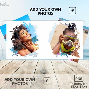 Create a Personalized 2 Photo Mug With Our Custom Frame Template - Etsy