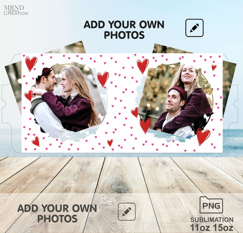 Love Grid Heart Pattern Sublimation Photo Mug Template 2 - Etsy