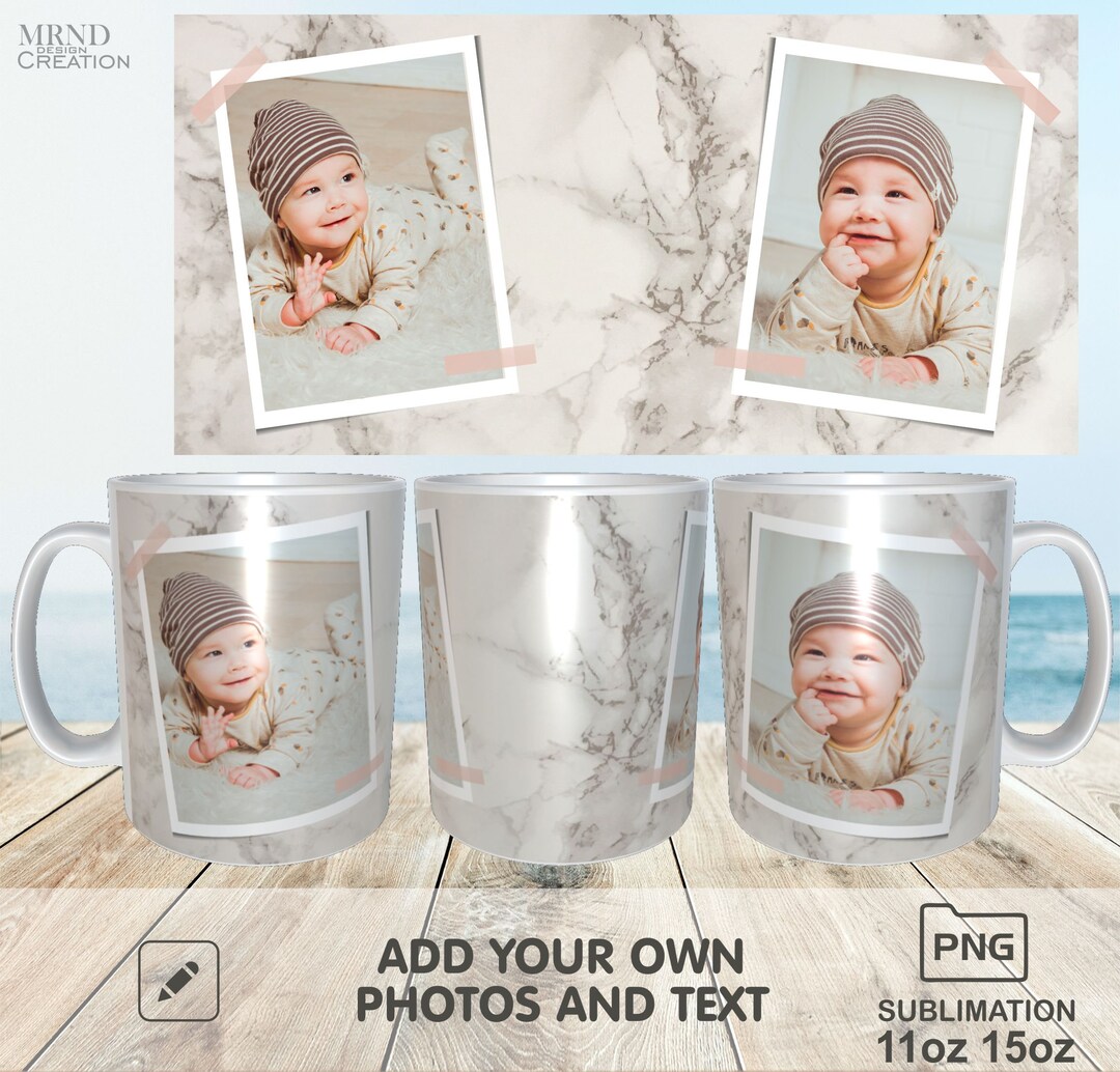 Marble Pattern 2 Photo Insert Coffee Mug - Customized Photo Frame ...