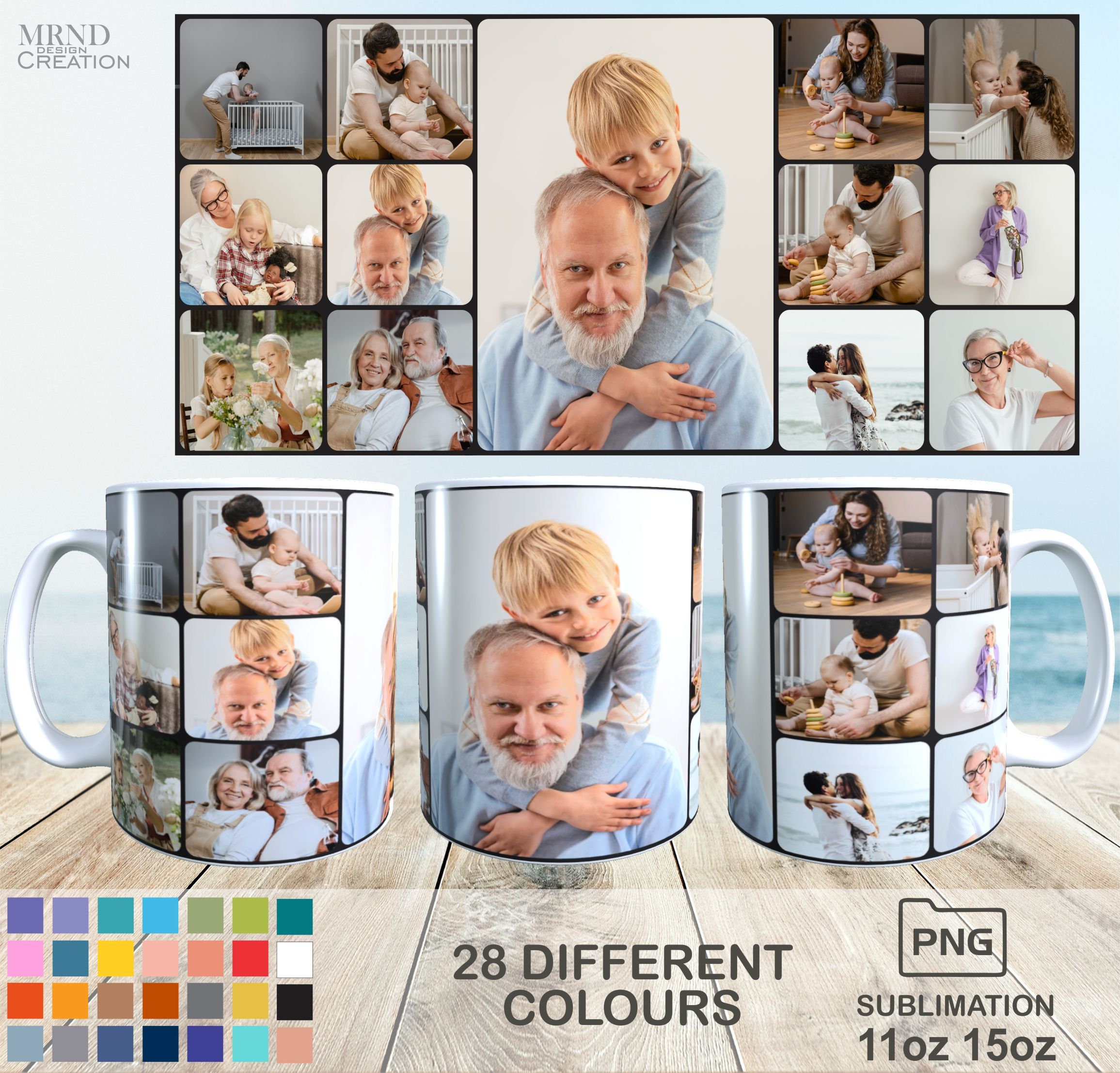 Family Mug Wrap PNG Family Mug Wrap Photo Mug Collage Template Photo ...