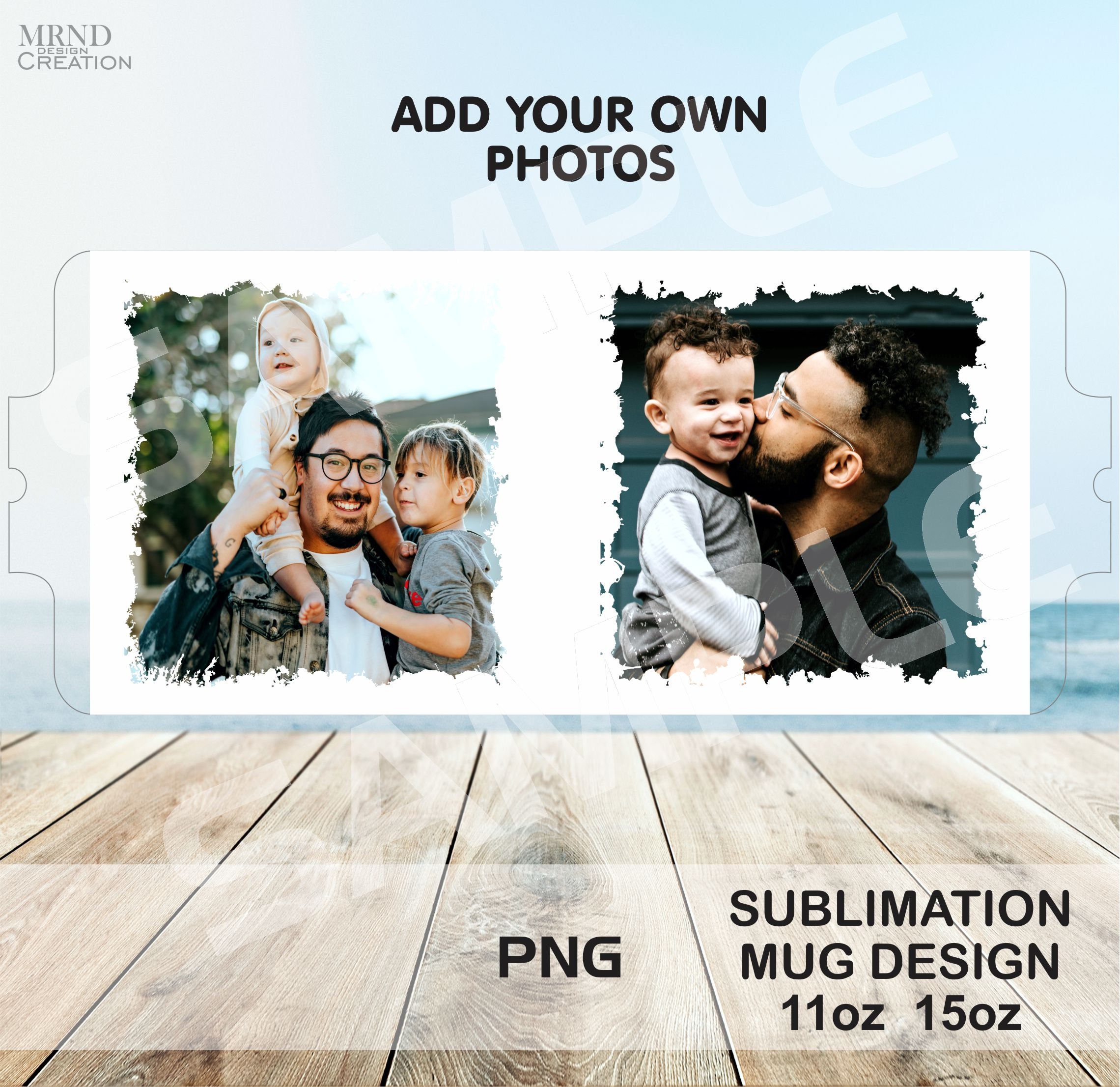 Photo Collage Mug Sublimation Template | Full Wrap Design (PNG) - Etsy