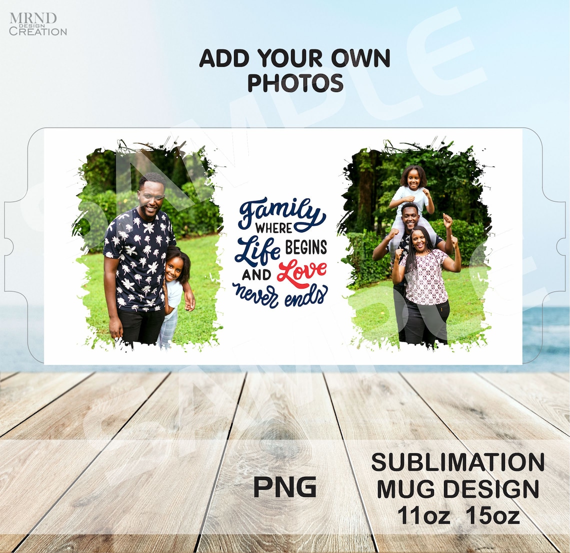 Photo Collage Mug Sublimation Template PNG Collage Full Wrap - Etsy