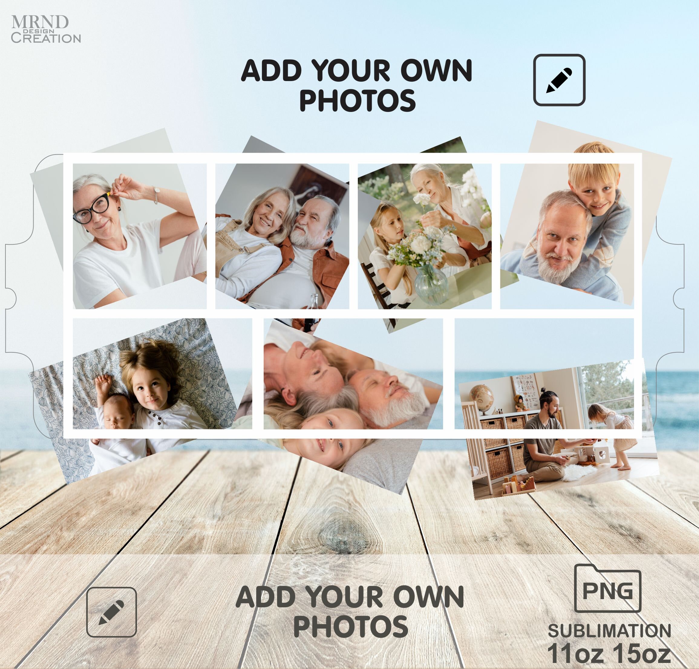 Collage Photo Mug Wrap PNG Create a Collage of Memoriess - Etsy