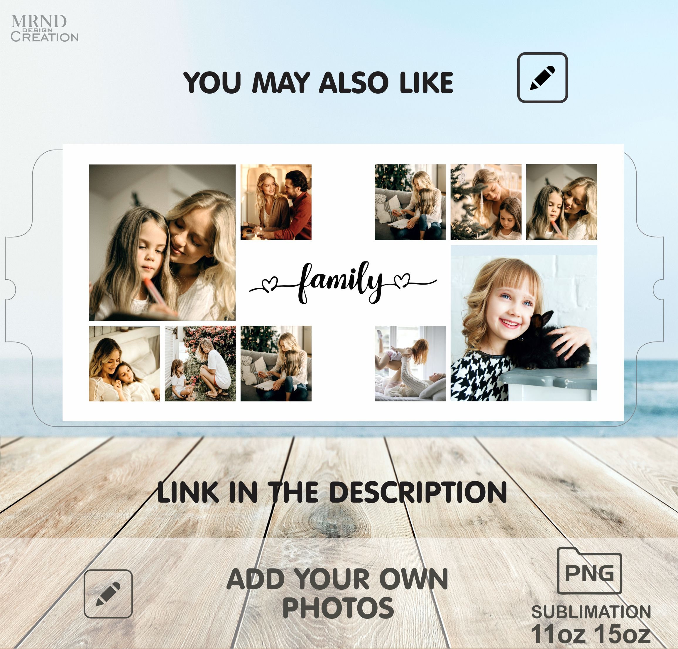 Photo Collage Mug Sublimation Template PNG Collage Full Wrap - Etsy