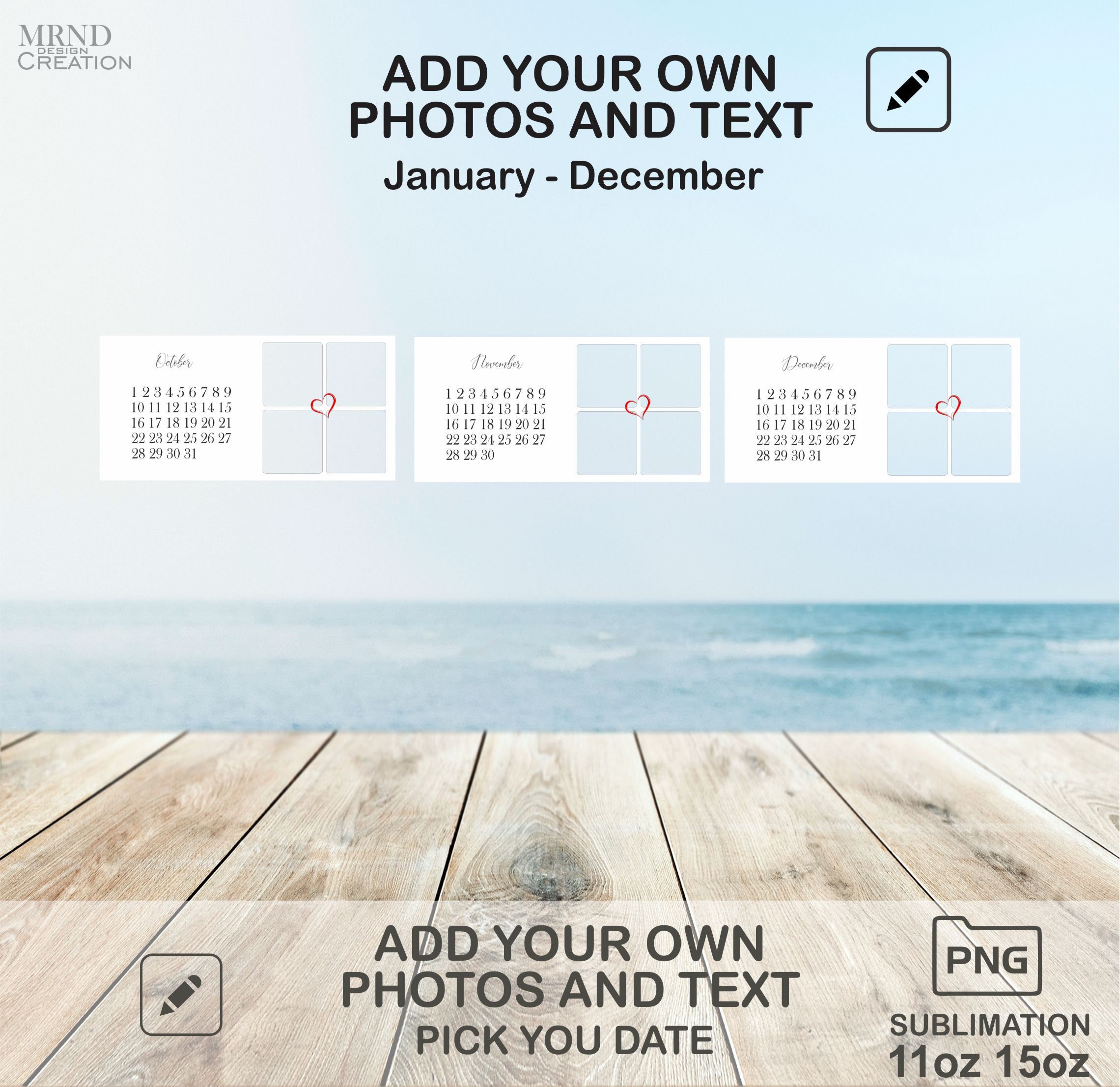 Personalized Photo Calendar Mug – Custom Date Gift - Etsy