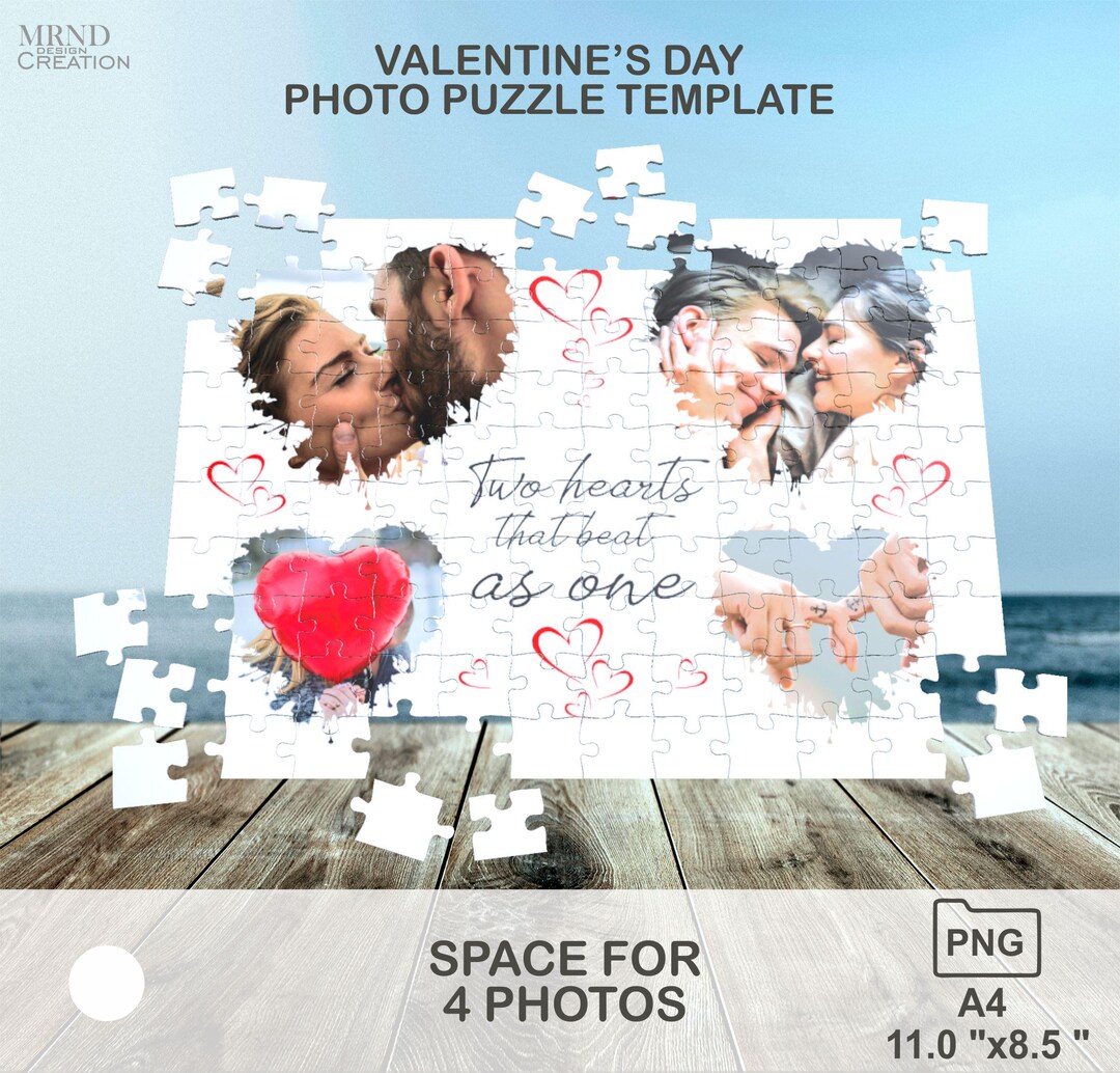 Valentine’s Day Photo Puzzle Template PNG, Gift for Boyfriend, DIY ...