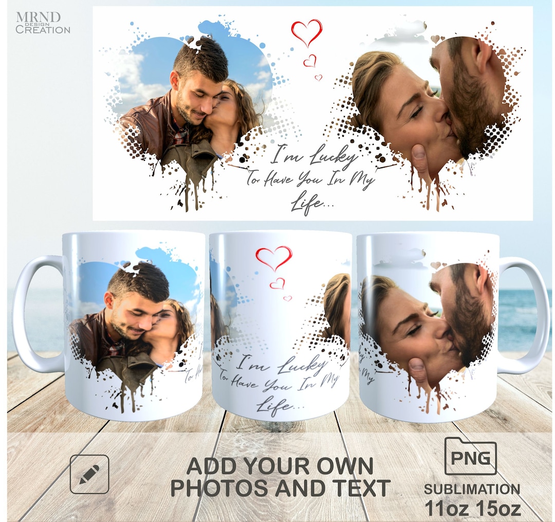 Love Photo Insert Coffee Mug Mr Right Photo Mug Wrap Sublimation Mug ...
