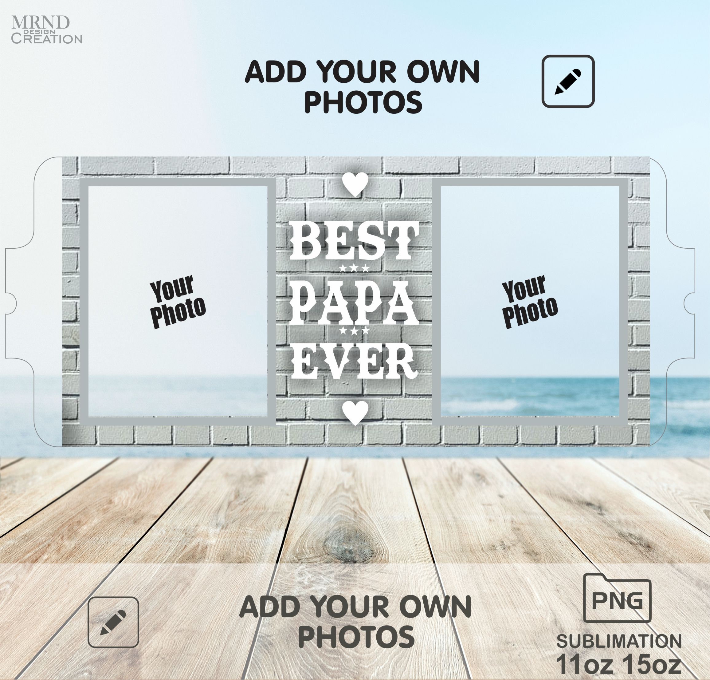 Best Papa Sublimation Mug PNG - Father's Day Collage Template - Father ...