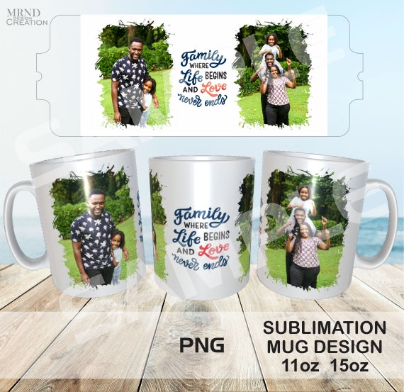 Photo Collage Mug Sublimation Template PNG Collage Full Wrap - Etsy