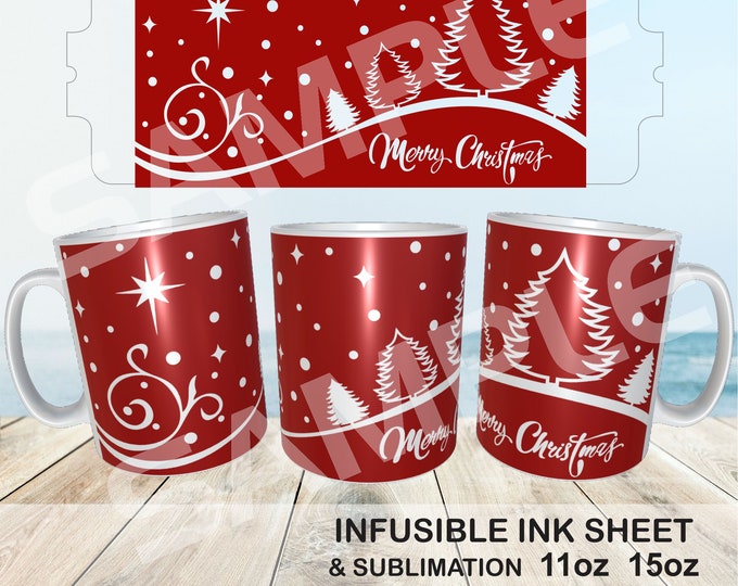 Christmas Mug Wraps With Sayings Template SVG for Infusible Ink Sheets ...
