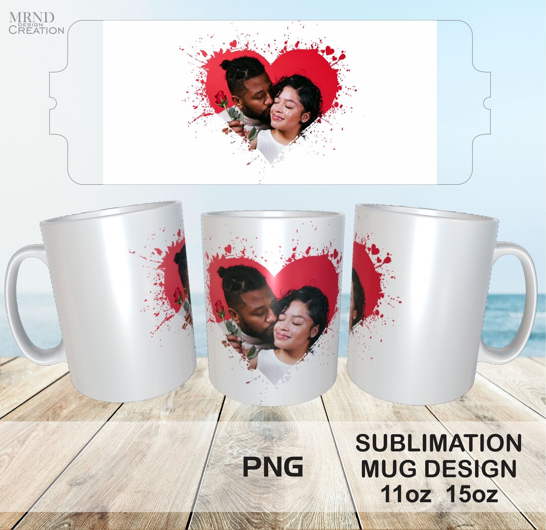 Heart Picture Mug Personalized Love and Memories Sublimation Mug PNG - Etsy