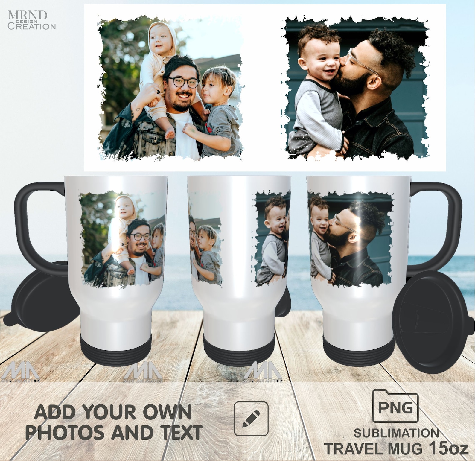 Travel Mug Sublimation Template Personalized Photo Travel Mug Photo ...