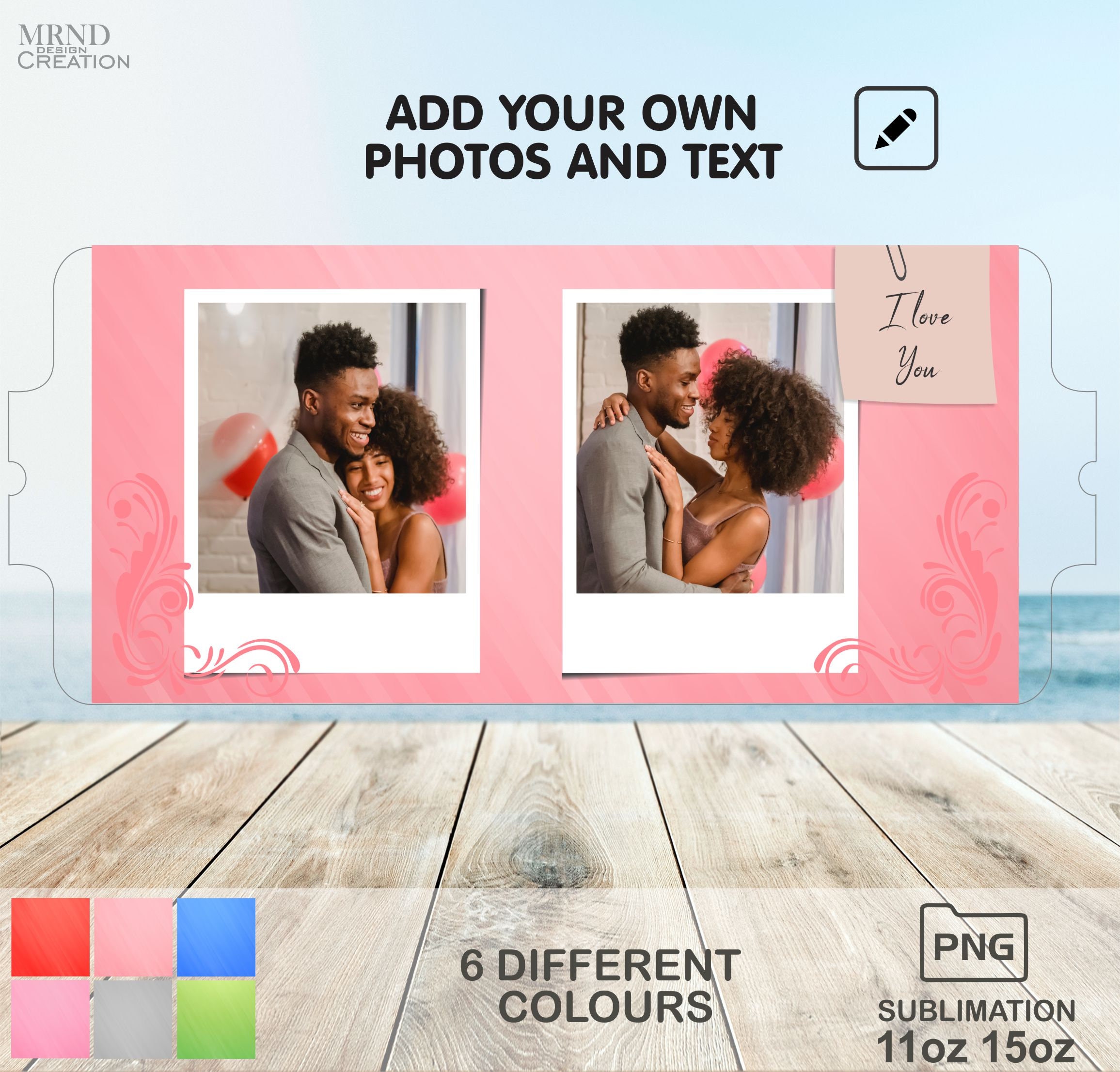 I Love You 2 Photo Coffee Mug Design Custom 2-photo Insert - Etsy