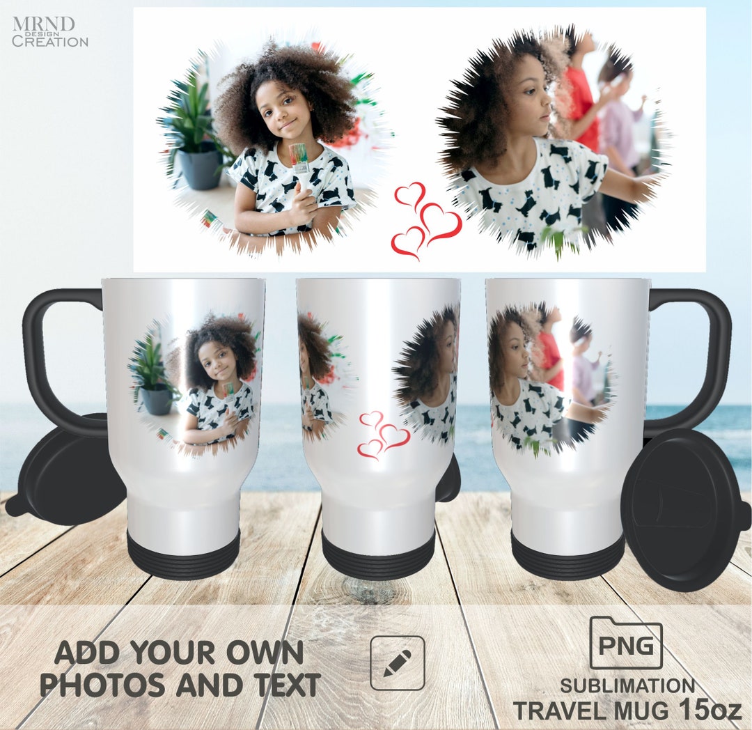 Travel Mug Sublimation Template Personalized Photo Travel Mug Photo ...