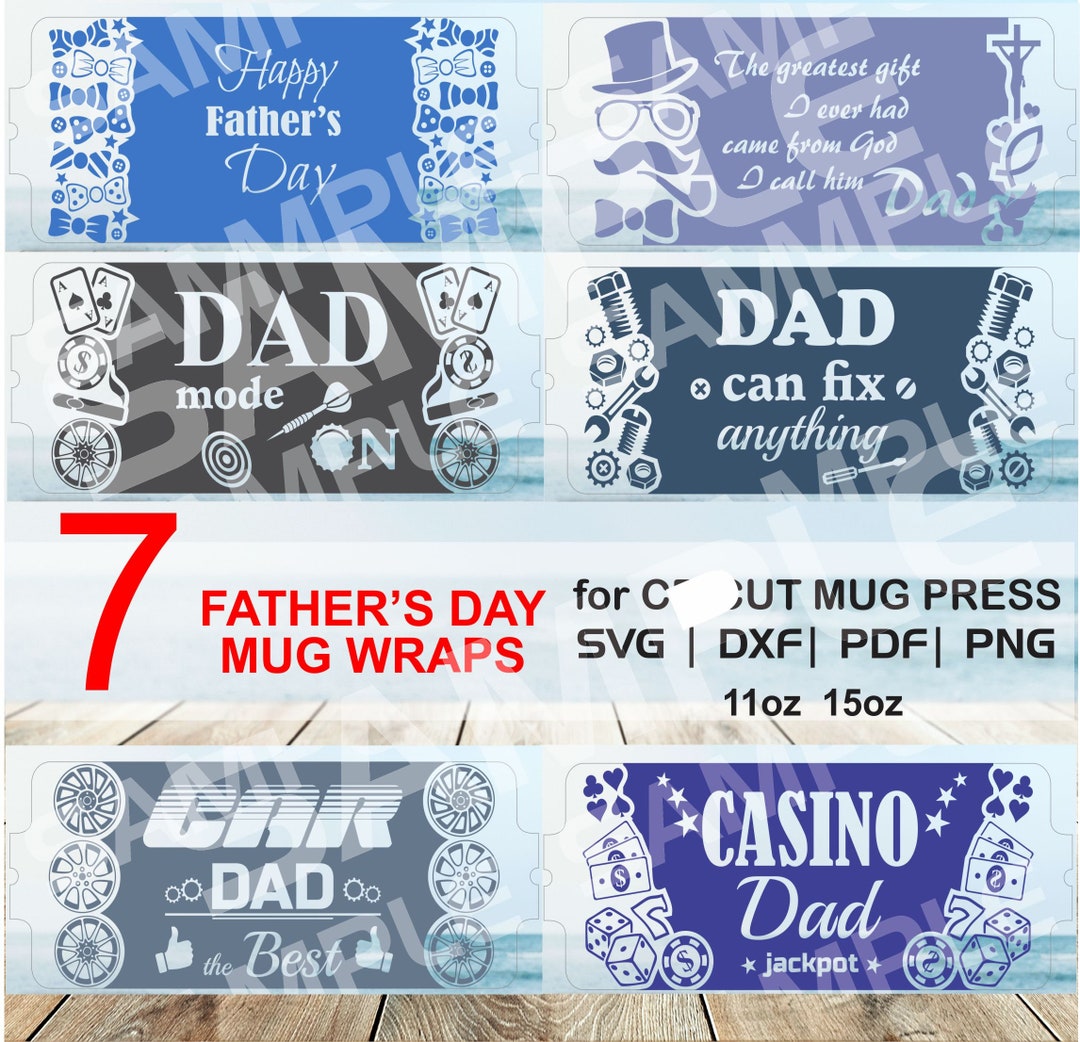 Dad Mug SVG - Father's Day Mug Wrap Designs - for Cricut - Etsy UK