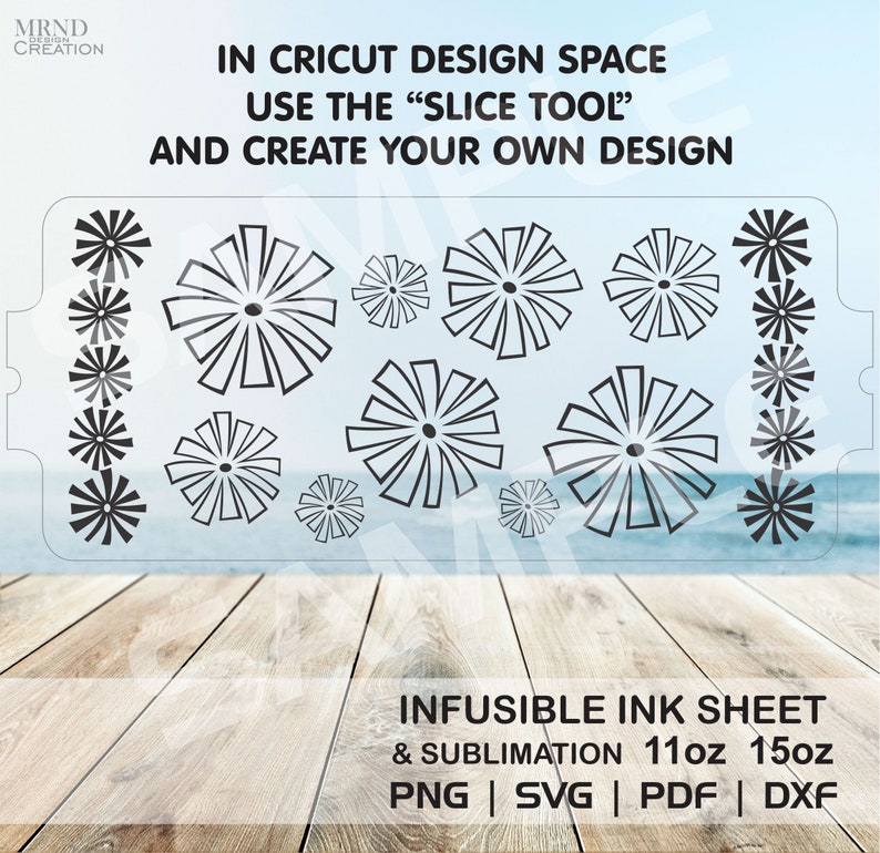 Flower Edge SVG Mug Template for Cricut Mug Press - Infusible Ink ...