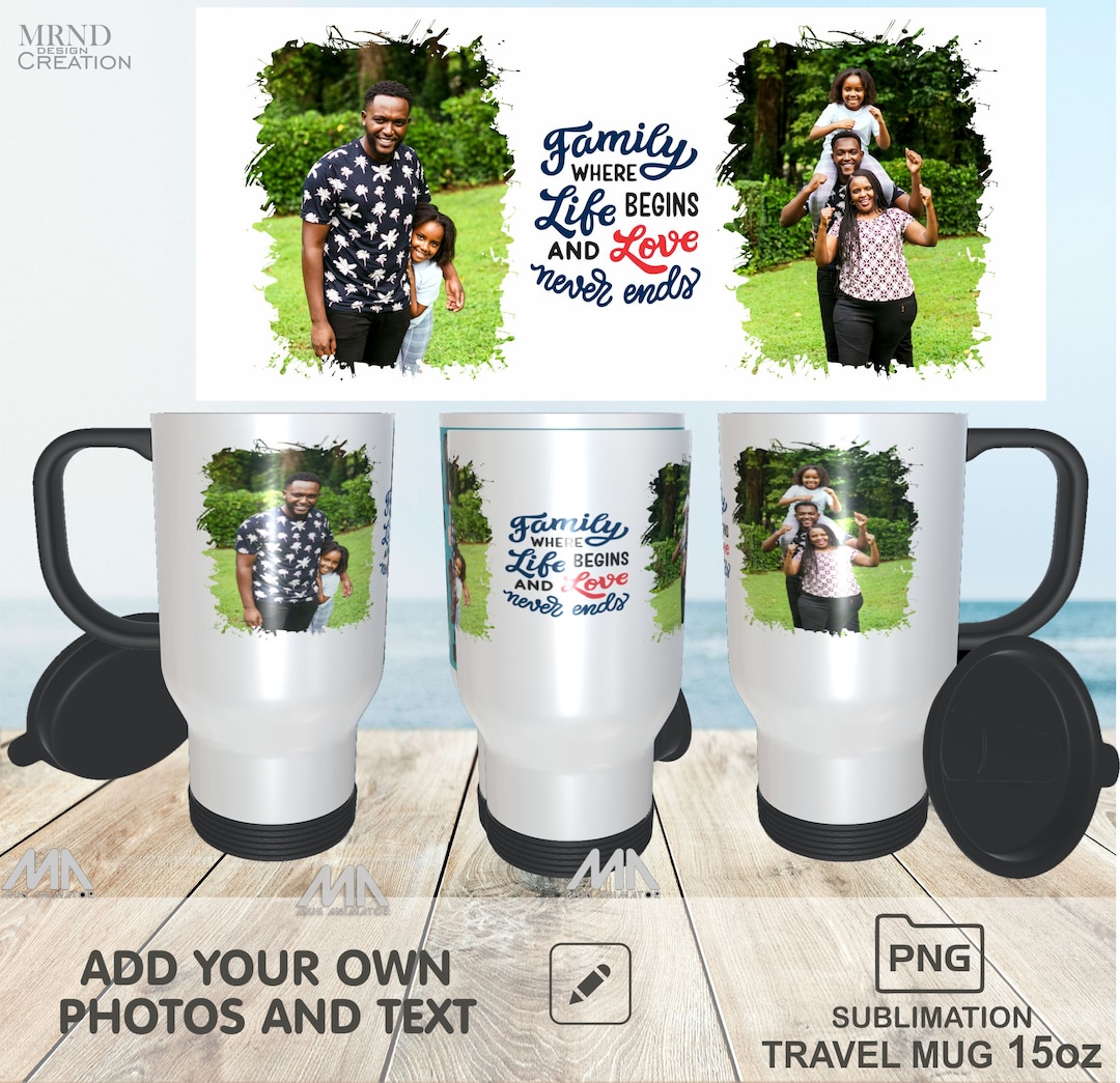 Travel Mug Sublimation Template Personalized Photo Travel Mug Photo ...