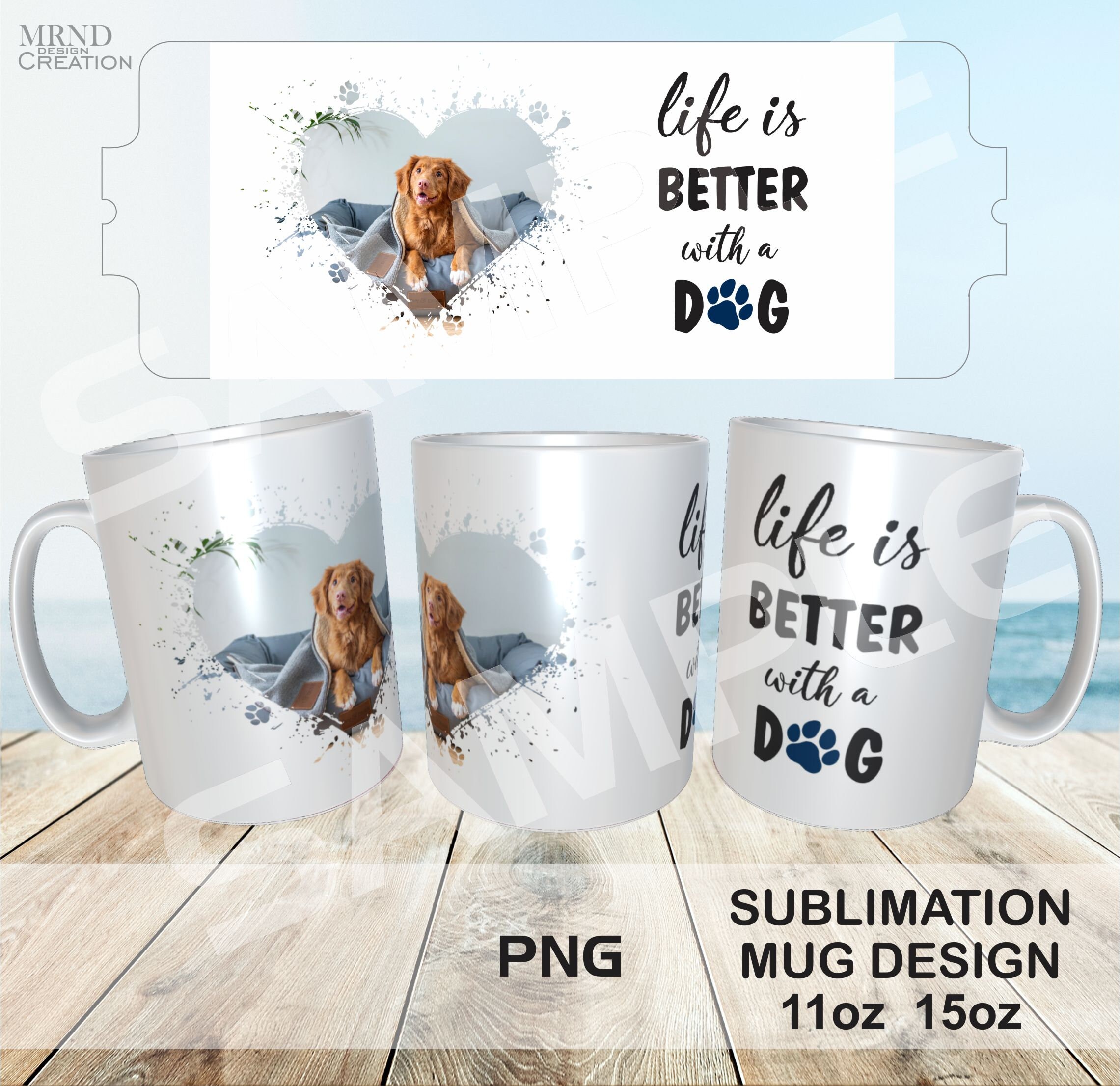 Dog Mug PNG Dog Sublimation Mug PNG Dog Mug Collage Dog Mug Wrap PNG ...