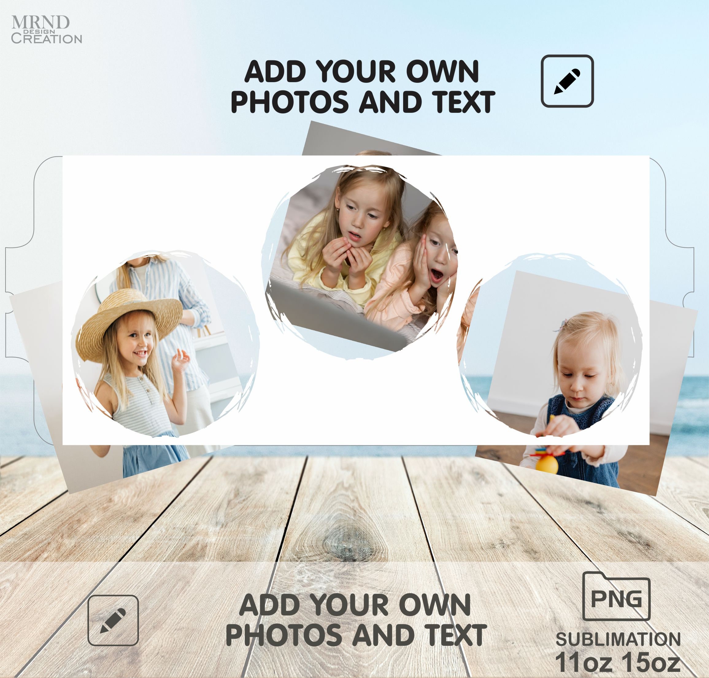 Photo Collage Mug Sublimation Template | Full Wrap Design (PNG) - Etsy