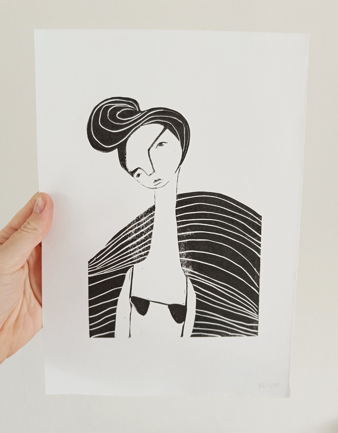 Swimmer, Linoleum Print Linosnede Linocut - Etsy Australia