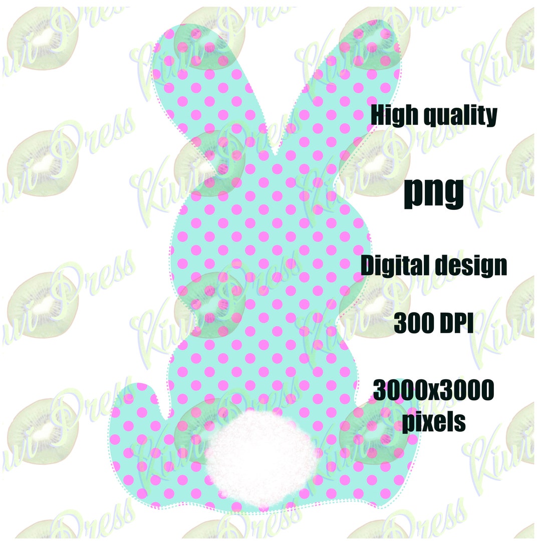 Polka Dot Easter Bunny PNG Sublimation Design Digital Download 300 Dpi ...