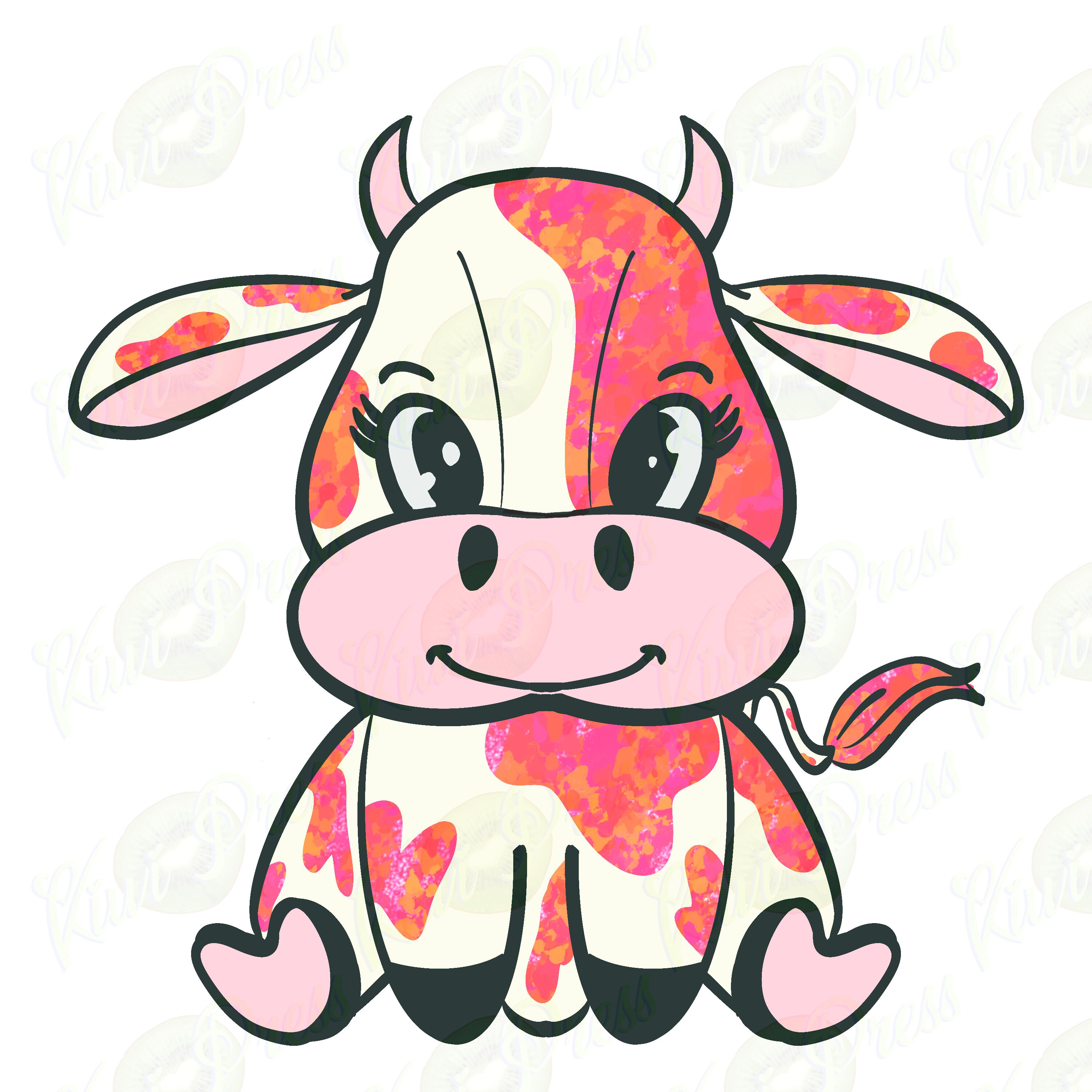 Pink Moo Cow Instant Digital Download 300 DPI Png File - Etsy