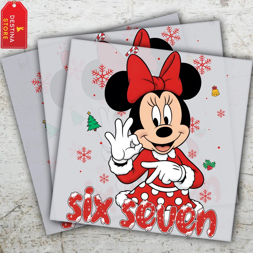 Six Seven 67 Minnie Mouse Christmas Ready to Press; Meme Kids Dtf, Gen ...